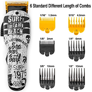 HONGNAL Professional Pro Hair Clippers Cutting Kit,2000mA Powerful Electric Cutting Trimmer Set,Hair Cutting Kit Cordless for Men,Great for Barbers and Stylists（(Summer Beach)