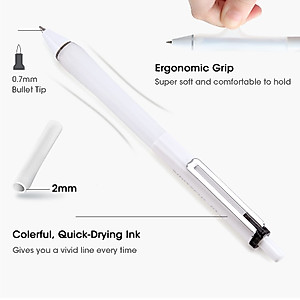 WRITECH Gel Ink Retractable Pens: Assorted Colors Ink 0.7mm Medium Point Pen Set, Smooth Writing Multi Colored No Bleed Pens Bulk for Journaling 8ct