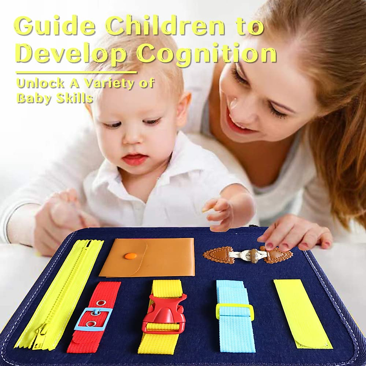 hosck Montessori Toys for 1 Year Old, Newborn Toys Education Activity Toddler Toys for Basic Skills Learning,Dress Cognition, Bag Designed Enlighten Toy for Infants, Boys and Girls