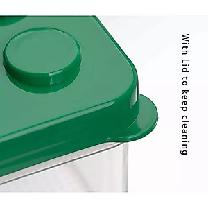 Momo's House Plastic Box Toy Organizers Containers with Lids Brick Shaped Kids Storage Toy Chest - Set of 3 Small Organizer for Building Brick Storage and Children Small Toys, Green