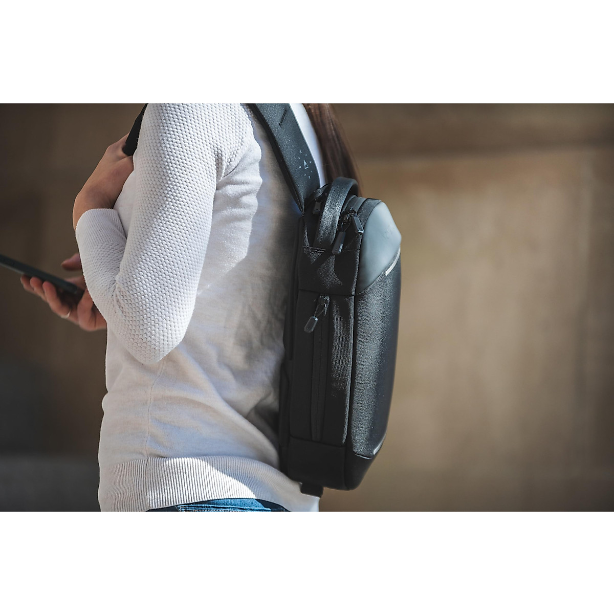 NOMATIC Navigator Premium Sling 6L (Black) | Crossbody Anti-Theft Sling Bag | Tech Organization, Water Resistant & Cord Passthrough- Minimalist Carry Bag