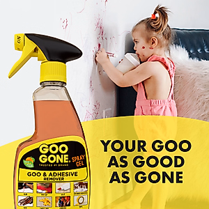 Goo Gone Adhesive Remover Spray Gel - 2 Pack and Sticker Lifter - Removes Chewing Gum Grease Tar Stickers Labels Tape Residue Oil Blood Lipstick Mascara