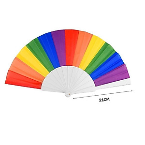 RAZZUM Decorative Folding Fans Folding Fan Rainbow Hand-held Folding Fan Dance Folding Fan Fan Decorative Fan Wedding Gifts, Party Gifts Gift Hand Fan fan