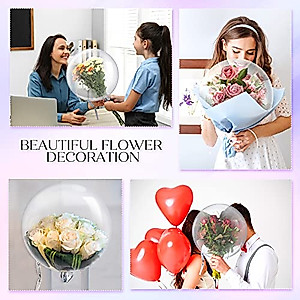 40 Pack Valentine‘s Day Large Clear Balloons for Stuffing Pre Stretched Extra Wide Mouth Bobo Balloons Fillable Helium Transparent Balloon for Birthday Wedding Party(21 Inch Inflated)