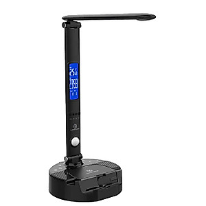 LumiCharge-III Smart LED Desk Lamp - Table Lamp with Wireless Charger, USB Charging Port, Adjustable Arm Brightness, Bluetooth Speaker - Foldable Table Lamp for Home, Remote Office, Study, Bedroom