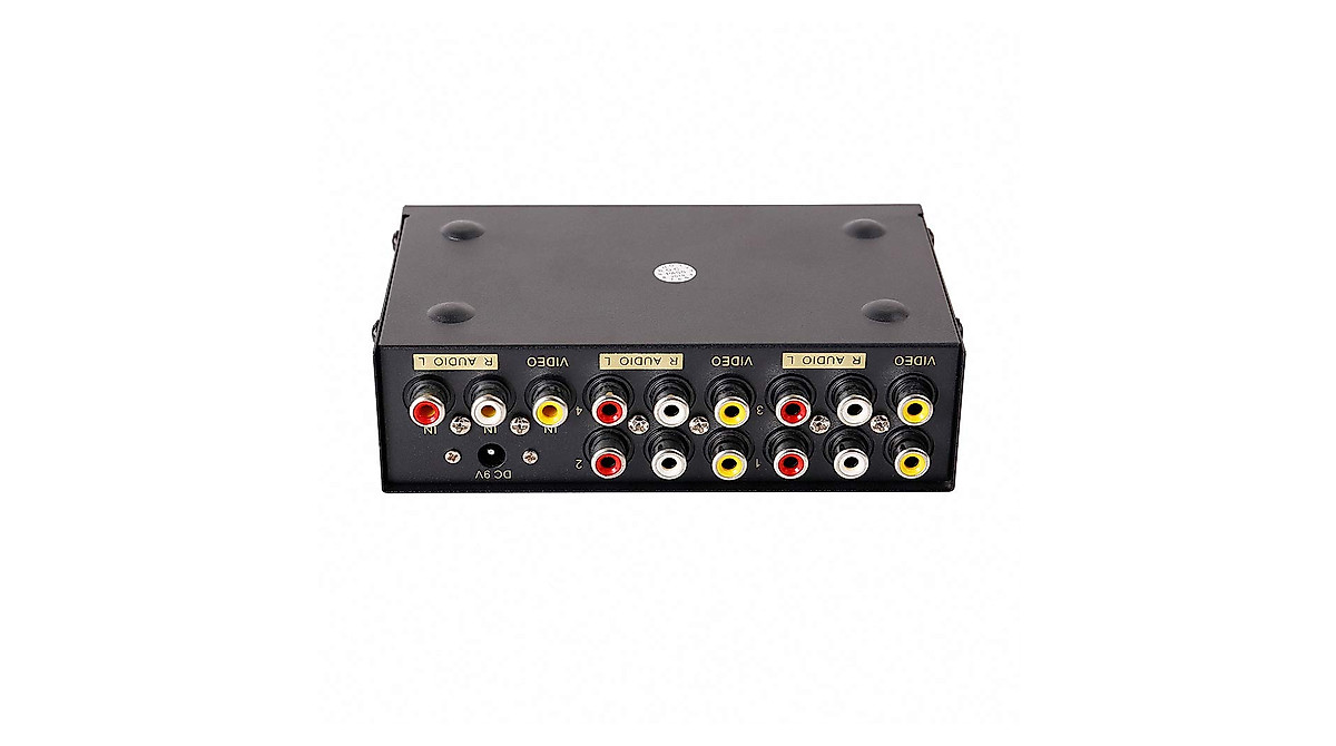 DTECH 4-Way RCA Splitter Box for Video & Audio Distribution