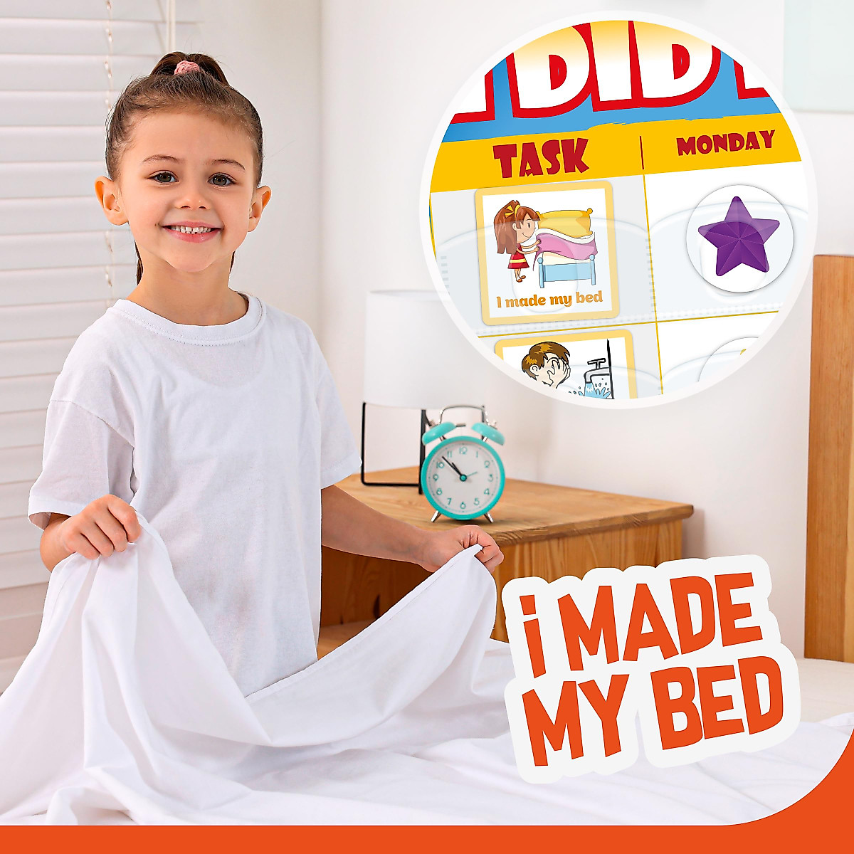 Kids Behavior Reward Chart - 63 Chores as Potty Train, & More. “Thick Magnetic” Responsibility Chart Board/Tasks-for Multiple Kids