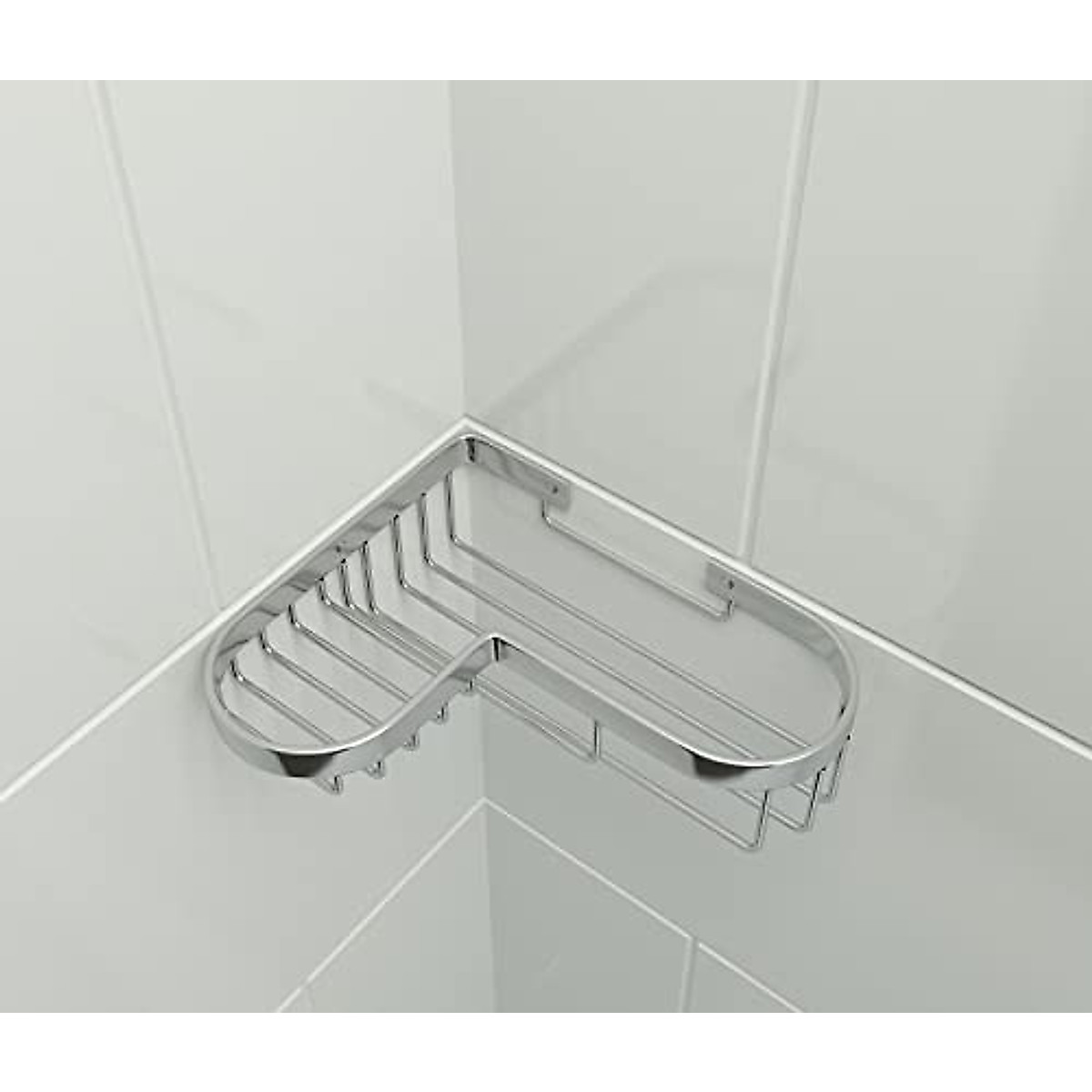 SANLIV Shower Caddy Basket,Corner Shower Shelf Soap Holder,Brass Wire Basket for Inside Shower Wall Storage Bathroom Organizer in Polished Chrome