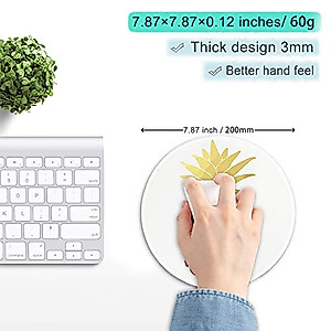 ITNRSIIET Mouse Pad with Design, Small Custom Mouse Mat for Women and Girls, Enhanced Thickness, Dual Stitched Edges, Ultra Soft, Cute Round Mousepad for Computer Office Gaming Laptop Mac, Pineapple