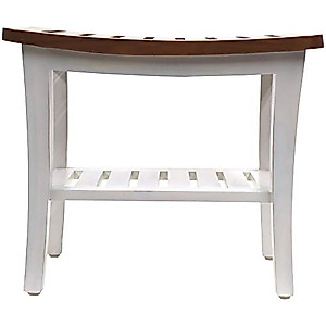 W. C. Redmon co. Farmhouse Teak Shower Bench, Large, White