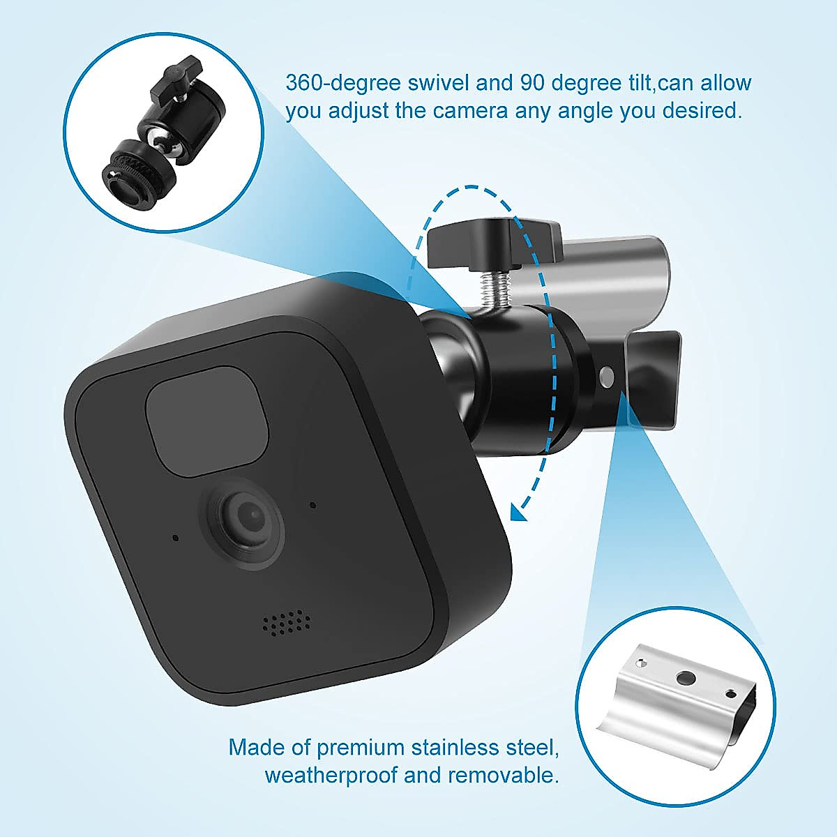 LANMU Vinyl Siding Mount Compatible with Blink Outdoor Camera, No-Hole Needed Hooks Clips and Mounting Bracket for Mounting Blink Camera, Accessories, Weatherproof, Easy to Use (3 Pack)