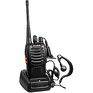 Arcshell Rechargeable Long Range Two-Way Radios with Earpiece 6 Pack Walkie Talkies Li-ion Battery and Charger Included