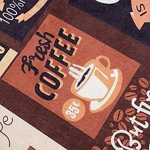 wunderlin Kitchen Rugs Runner Collection Non-Slip Kitchen Washable Rugs for Kitchen Floor Set Carpet Kitchen Rugs Kitchen Decorations Theme Sets of Two (Coffee)