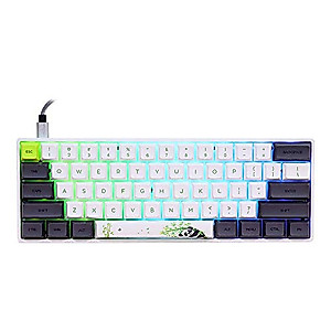 EPOMAKER SKYLOONG SK61 61 Keys 60% Hot Swappable Programmable Mechanical Gaming Wired Keyboard with RGB Backlit, NKRO, Water-Resistant, Type-C Cable for Win/Mac/Gaming (Gateron Optical Blue, Panda)