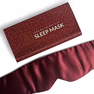 Samadhaan 100% Mulberry Silk Eye Mask for Sleeping - Sleep Face Mask for Side Sleepers Eye Mask for Men Women Adjustable Headband - Blackout Eye Mask for Sleeping - Flight Essentials (Maroon Masks)
