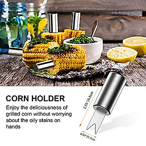 Morole 33PCS Metal Kabob Skewers for Grilling, 16" Long Stainless Steel Barbecue Skewers Reusable Grilling Skewers for Meat Shrimp Chicken Vegetables, Includes 8 Corn Forks and a Storage Bag