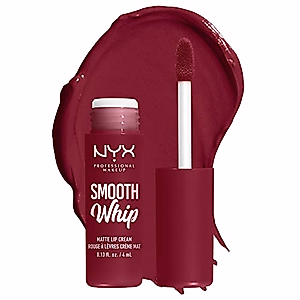 NYX PROFESSIONAL MAKEUP Smooth Whip Matte Lip Cream, Long Lasting, Moisturizing, Vegan Liquid Lipstick - Chocolate Mousse (Deep Red Brown)
