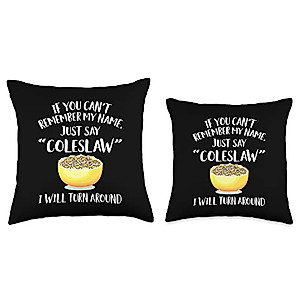 Cool Coleslaw Humor Quote Apparel Merch-Funny Coleslaws Lover Design Throw Pillow, 16x16, Multicolor