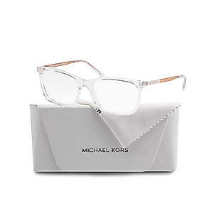 Michael Kors MK4030 VIVIANNA II 3998 52M Transparent Clear Rectangular Eyeglasses For Women+ BUNDLE with Designer iWear Eyewear Kit Care Kit