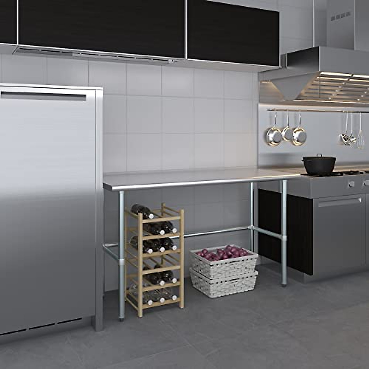 24" x 60" Open Base Stainless Steel Work Table | Residential & Commercial | Food Prep | Heavy Duty Utility Work Station | NSF