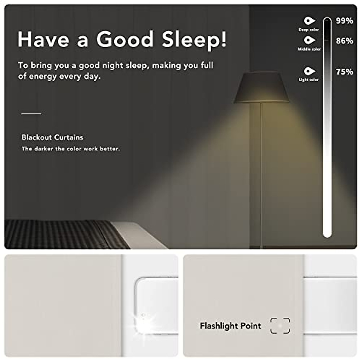 Easy-Going Rod Pocket Blackout Curtains for Bedroom, Room Darkening Window Curtains for Living Room, Thermal Insulated Noise Reduction Solid Window Drapes, 2 Panels(42x63 in, Ivory)