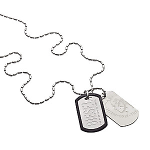 Diesel All-Gender Stainless Steel Dog Tag Pendant Necklace, Color: Silver Double Dog Tag (Model: DX0011040)
