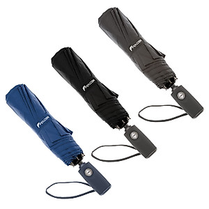 Windproof"TEFLON" Coated Travel Umbrella - Auto Open/Close - Travel Stylish Lightweight Design for Women/Men (Dark Grey)