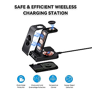 leChivée Wireless Charger for Apple Devices, 3 in 1 Wireless Charging Station Dock for iPhone 14 Pro Max/14 Pro/14/13/12/11/X, Apple Watch Charger for iWatch Series 8/7/SE/6/5/4/3/2, AirPods Pro/3/2