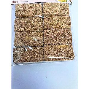 Mini Hay Bales Decoration (16-ct) Small Decorative Hay for Crafts/Dollhouse/Toy/Farm/Stables/Halloween/Table/Decor/Decoration/Decorative Accents/Fall/Harvest - 2 x 1 Inches (2 pk)