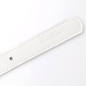 maikun White Womens Belt For Jeans Pants Dress, Womens Skinny Belt 39.4''long, for waist size 32-34''