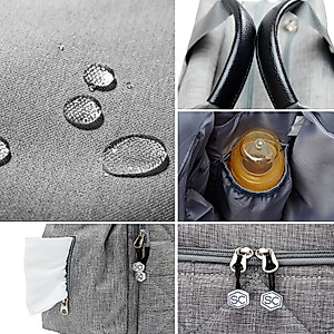 SoHo Kenneth Diaper Backpack 6Pc Set Tote Bag, Gray