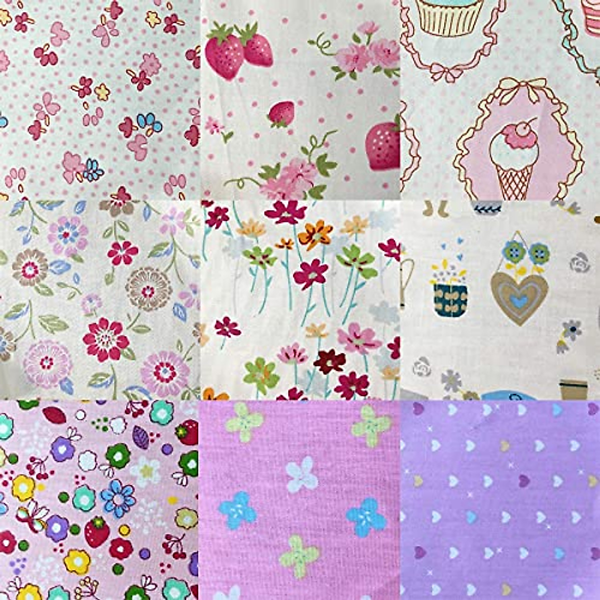 Mililanyo 200pcs 10cm x 10cm Assorted Pre-Cut Floral Cotton Fabric Bundle Squares Patchwork Fabric Sets for DIY Crafts Sewing