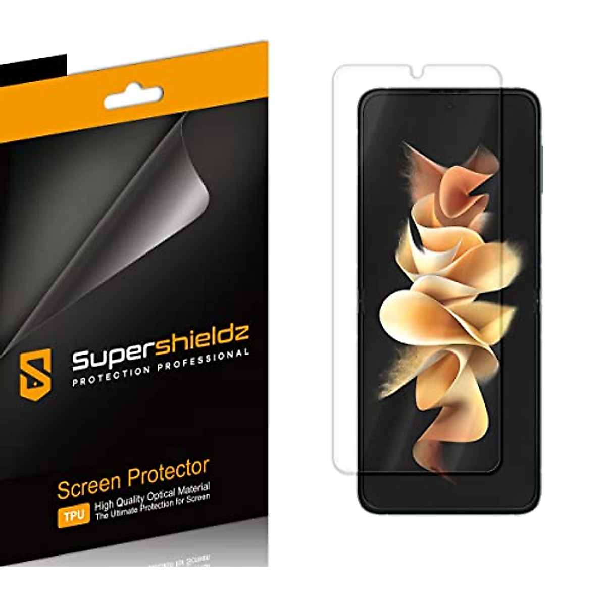 Supershieldz (2 Pack) Designed for Samsung Galaxy Z Flip 3 5G Screen Protector, (Full Coverage) High Definition Clear Shield (TPU)