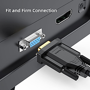 DteeDck DisplayPort to VGA Cable 6ft, Display Port DP to VGA Adapter Cable Converter Male to Male Braided Cord for Monitor Desktop Laptop Display Projector HDTV