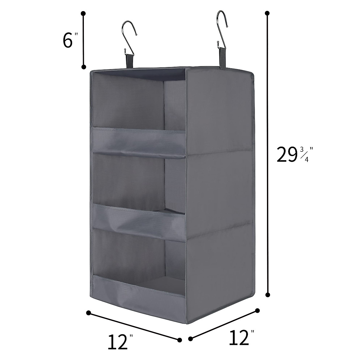 GRANNY SAYS Bundle of 3-Pack Rectangle Storage Bins & 1-Pack Hanging Closet Organizer