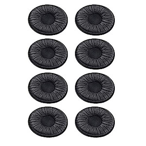 Tvoip 4 Pair Ear Cushions Leatherette Spare Replacement Earpads for Plantronics Supra Plus Encore and Most Standard Size 50mm Office Telephone Headsets H251 H251N H261 H261N H351 H351N H361 H361N