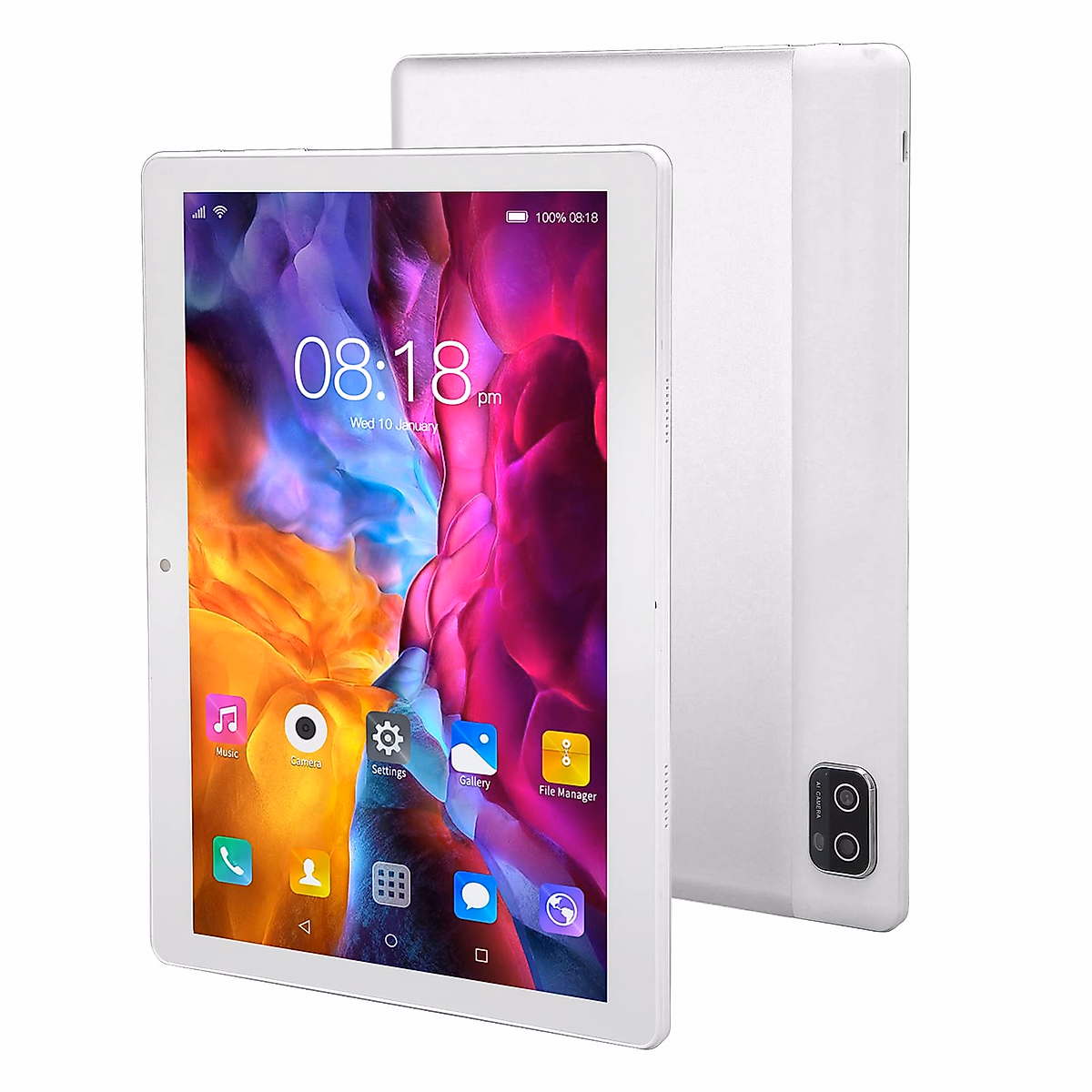 CHICIRIS Tablet 5G Silver 100240V Tablet 10.1 Inch Resolution 1960x1080 MT6592 10 Cores for Research (US Plug 110V Light Source)