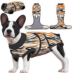 PetWarm Dog Recovery Suit,Dog Surgical Recovery Suit Female and Male,Dog Onesie for Surgery,Anti-Licking Dog Surgery Recovery Suit,Leopard Pattern,Black,XS