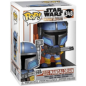 POP Star Wars: The Mandalorian - Heavy Infantry Mandalorian (Paz Vizsla) Funko Vinyl Figure (Bundled with Compatible Box Protector Case)