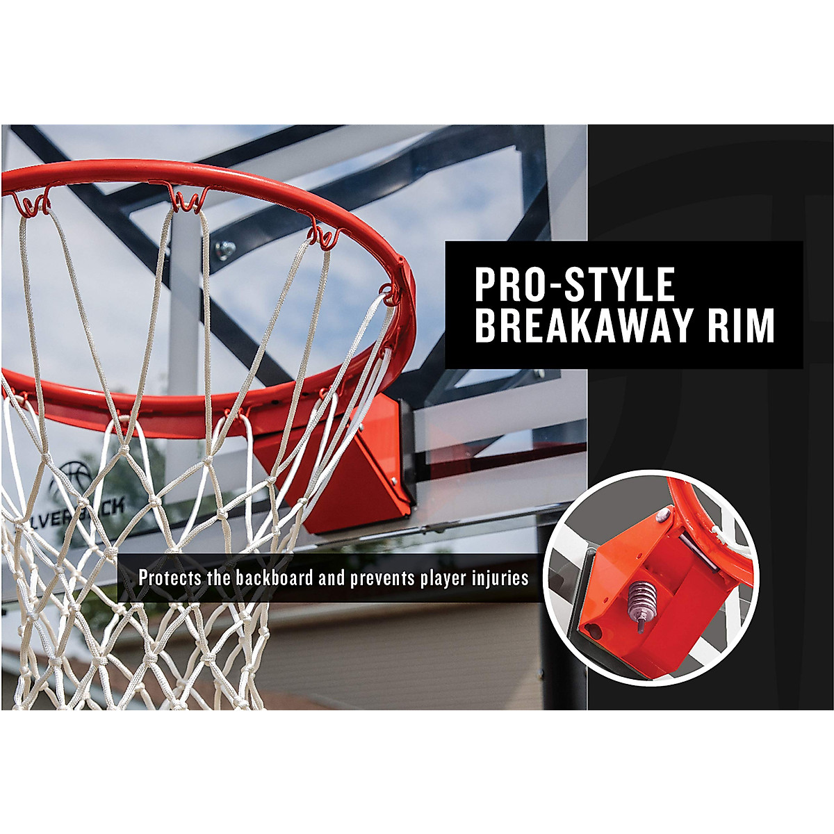 Silverback NXT 54" In-Ground Basketball Hoop with Adjustable-Height Backboard and QuickPlay Design , Black