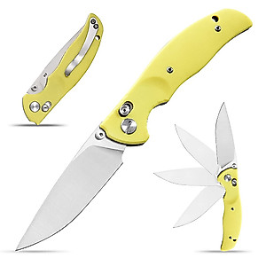 Eafengrow EF3 Outdoor Pocket Knife Folding Hunting Knife with D2 Blade G10 Handle Ball Bearing Tactical Survival Hunting EDC Knifes (light)