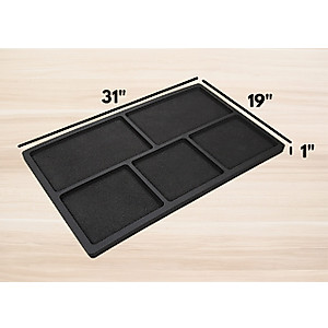 Polar Whale Under Sink Cabinet Mat Floor Protector Tray Waterproof Washable Protection Kitchen or Bathroom Drip Spill Durable Black Foam Odorless Flexible Leak Liner 31 x 19 Inches