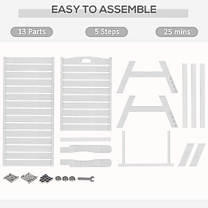 nalone Chaise Lounge Set of 2 Outdoor with 5-Position Adjustable Backrest, HDPE Lounge Chair for Outside Supports Up to 400 LBS, Pool Lounge Chairs for Patio Poolside Deck Beach Backyard(White)