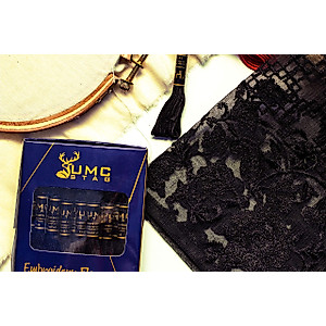 UMC STAG 24 Pieces Black Colour Premium Embroidery Floss| 100% Egyptian Cotton Premium Skeins | Cross Stitch Embroidery Thread | Oeko TEX Certified Stranded Cotton | Perfect for Arts & Crafts