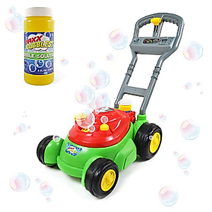 Maxx Bubbles Deluxe Bubble Lawn Mower Toy – Includes 4oz Bubble Solution | Outdoor Bubble Machine for Kids | Easy to Use, No Batteries Required | Amazon Exclusive, Red – Sunny Days Entertainmen