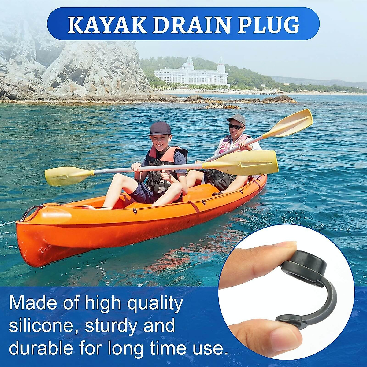 Kayak Accessories Urethane Drain Plug and Screw for Lifetime Kayak scupper Plugs (2 Pack)