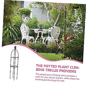 Happyyami 1 Set European Gardening Plant Stand Plant Supports Pergola Brackets Climbing Trellis for Plants Outdoor Plant Support Trellis Plant Support Rack Black Balcony Mountain Rose Flower