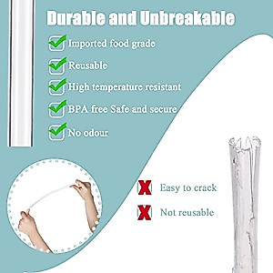 6 Pack Replacement Straws for Stanley Adventure Travel Tumbler, Individually Packaged Reusable Straws Plastic Straws with Cleaning Brush Compatible with Stanley Cup 40 oz, Long Straws for Stanley Cup