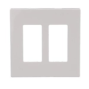 EATON PJS262W Arrow Hart Pjs262 Decorative Screw Less Wall Plate, 2 Gang, 4-1/2 in L X 4.56 in W X 0.08 in T, White