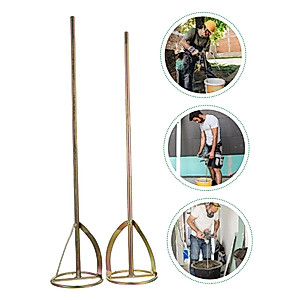 2Pcs stirring rod drill stirrer paddle cement mixer paint whisk for drill mud mixer drill attachment cement sticks paint mixer drill bit hand Component re-usable